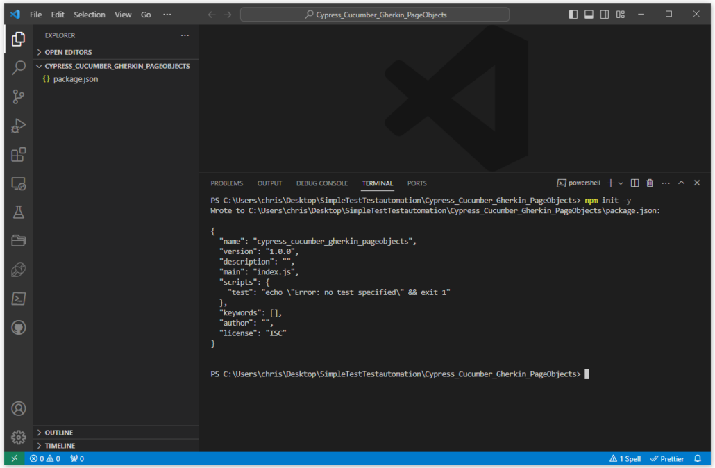 npm init command - Testautomatisierung.org